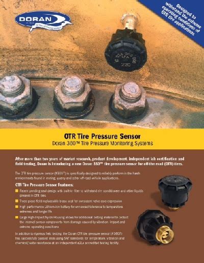 Doran Unveils New Literature Detailing New Otr Tpms Sensors And Systems