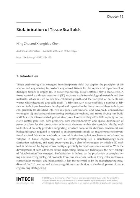 Pdf Biofabrication Of Tissue Scaffoldsscience And Engineering To Produce Engineered Tissues