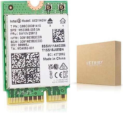 Amazon Com Intel AX201NGW Wi Fi 6 Wireless Card M 2 CNVio2 Bluetooth 5 2 2400Mbps 2 4 GHz 5