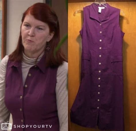 The Office Season 9 Episode 4 Merediths Purple Button Up Dress Tv