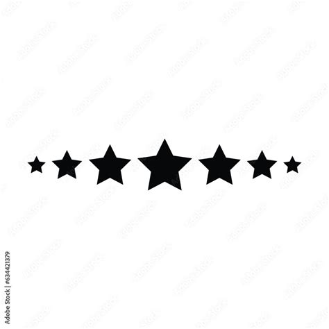 Star Frame Border Horizontal Line Shape Icon For Decorative Vintage Doodle Element For Design In