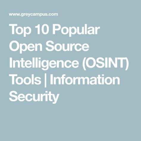 Top Open Source Intelligence Tools Artofit