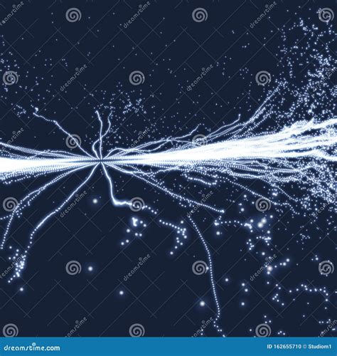 Electricity Lighting Effects Array With Dynamic Particles Stock Vector Illustration Of
