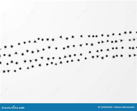 Bullet Holes Arranged In Horizontal Lines Stock Vector Illustration