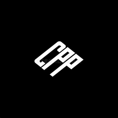 Cpp Letter Logo Design On Black Background Stock Illustration
