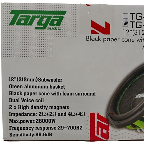 Targa 12″ Python Subwoofer Tg Py1220d 25000w Audiostyling
