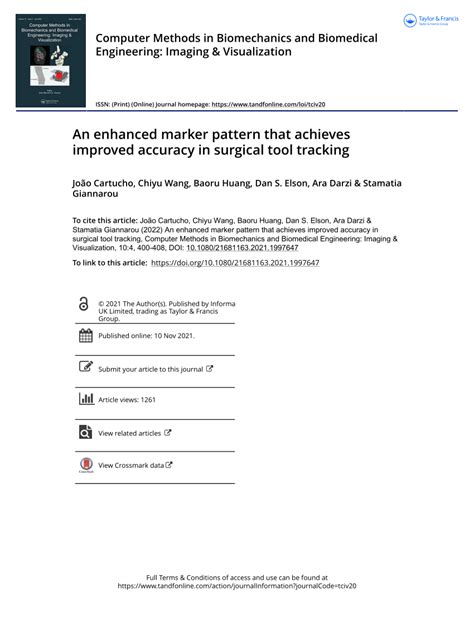 Pdf An Enhanced Marker Pattern That Achieves Improved Accuracy In