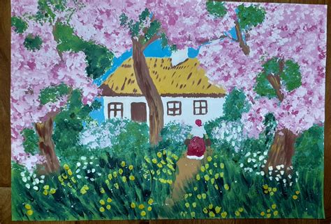 Малюнки та ілюстрації до вірша Т Шевченко Садок вишневий коло хати