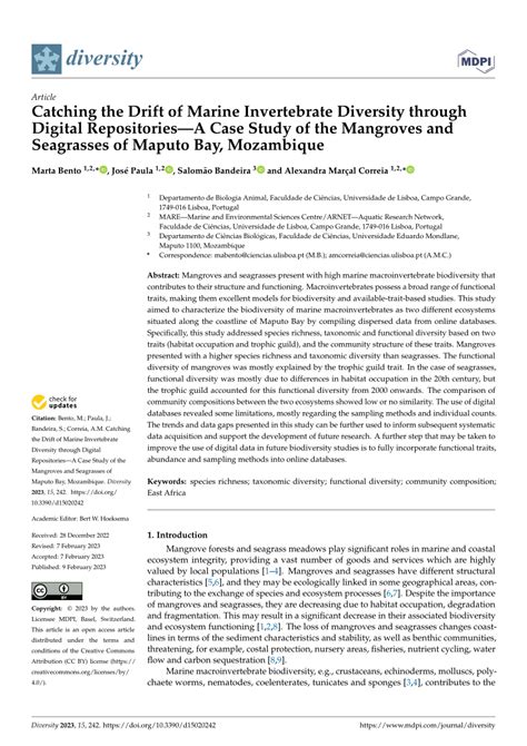 Pdf Catching The Drift Of Marine Invertebrate Diversity Through