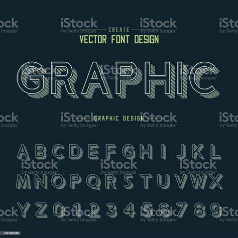 글꼴 및 문자 벡터 선 그림자 디자인 서체 및 숫자 배경 그래픽 텍스트 3차원 형태에 대한 스톡 벡터 아트 및 기타 이미지