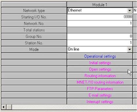 Setting IP Address Of Ethernet Module Interface And Mitsubishi PLC