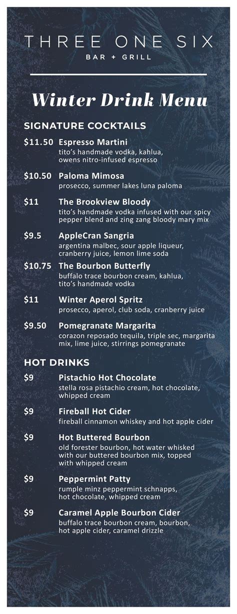 Winter Drink Menu By City Of Golden Flipsnack