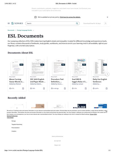 Esl Documents And Pdfs Scribd Pdf Scribd English As A Second Or Foreign Language