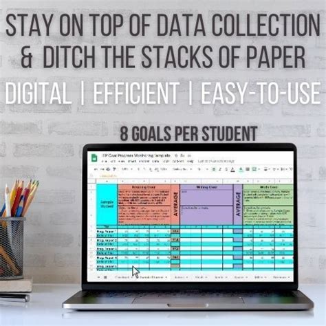 IEP Goal Progress Monitoring Template Eight Goals Student Special Education Organization
