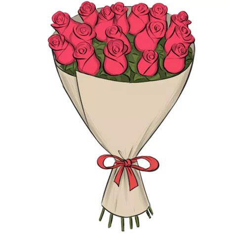 How To Draw A Bouquet Of Flowers Easy Drawing Art