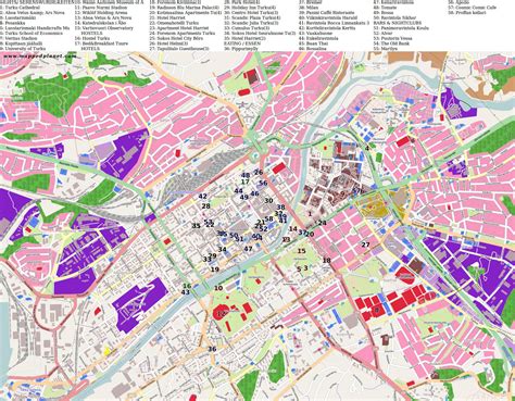 Турку на карте мира / Подробные карты Турку / Карта отелей