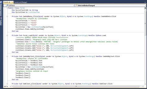 Edukasi Menggunkan Object Listview Visual Basic 2010 Vb2010