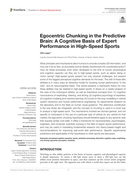 Pdf Egocentric Chunking In The Predictive Brain A Cognitive Basis Of