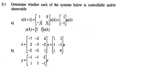 solved determine whether each of the systems below is