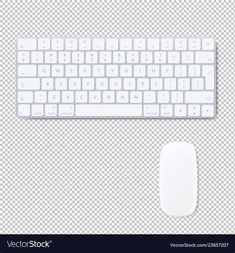 Computer Keyboard With Mouse Isolated Transparent Vector Image