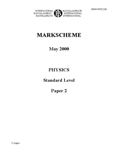 Physics Paper 2 Sl Markscheme Pdf Electrical Resistance And