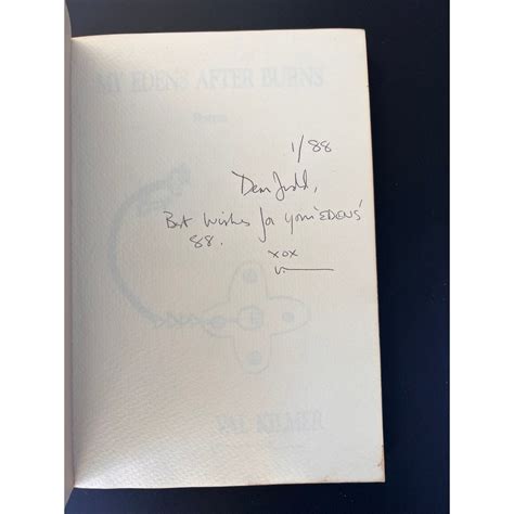 My Edens After Burns Val Kilmer Poetry Book Inscribed And Autographed