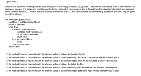 Solved What Is True About The Following Method Code That S Chegg Com