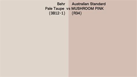 Behr Pale Taupe 3b12 1 Vs Australian Standard Mushroom Pink R34