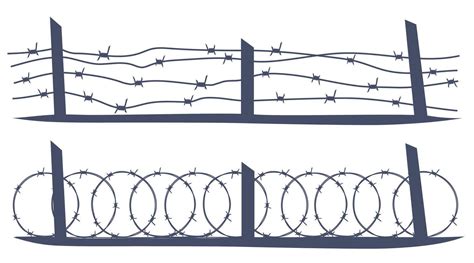 Barbed Wire Border Elements Sharply Barb Wire Fencing Prison Barbed Wire Twisted Steel