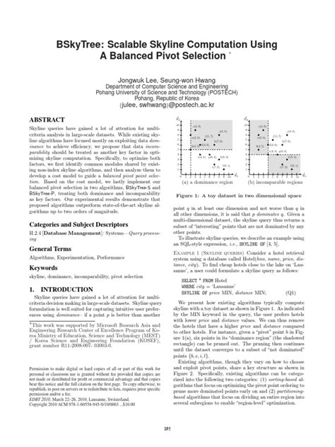 Bskytree Scalable Skyline Computation Using A Balanced Pivot Selection