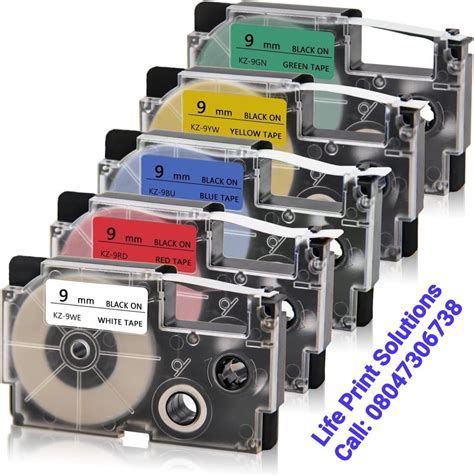 Casio 9mm Black On White Label Tape Xr 9we1 100 Compatible Label Tape