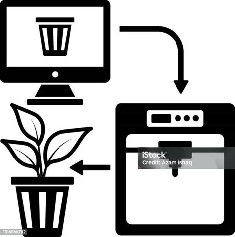 3d 프린터 개념을 이용한 프로토타입 모델 구축 식물 클론 벡터 컬러 아이콘 디자인 흰색 배경의 스마트 농업 심볼 디지털 농업 사인 위성 농업 재고 일러스트레이션 3차원