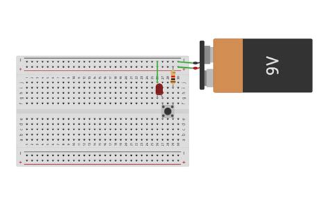 Circuit Design Led Con Pulsador En Placa Protoboard Tinkercad