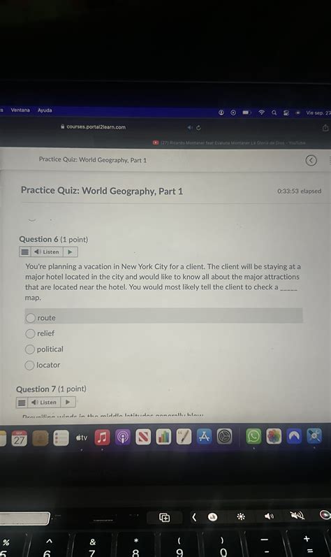 Solved Question 6 1 Point You Re Planning A Vacation In Chegg Com
