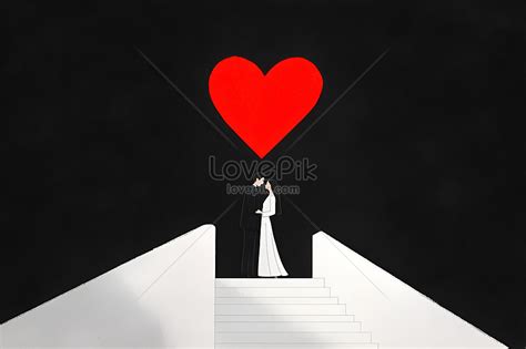 로맨틱 레드 하트 일러스트 무료 다운로드 Lovepik