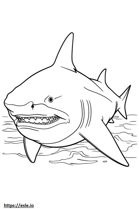 Bull Shark Happy Coloring Page