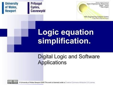 Logic Equation Simplification Ppt