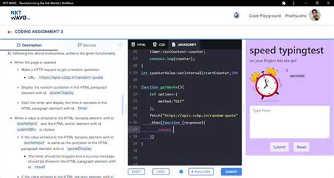 Prathyusha Punna On Linkedin Speed Typing Test Code Assignment 3javascriptcode