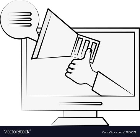 Online Advertising In Pc Screen Royalty Free Vector Image