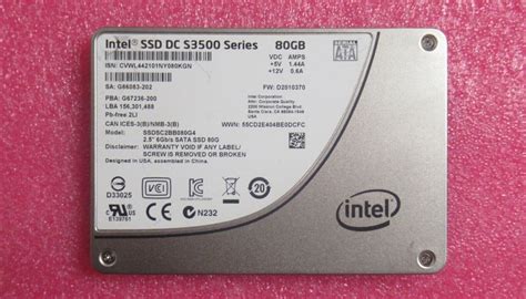 Intel SSD DC S3500 Series 80GB SATA 6Gb/s 2 5" SSD SSDSC2BB080G4