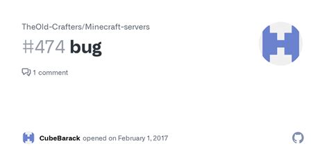 Bug · Issue 474 · Theold Craftersminecraft Servers · Github