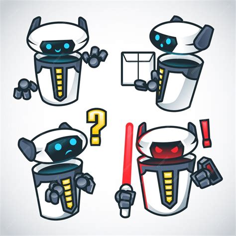 Premium Vector Assistant Bot Cartoon Set