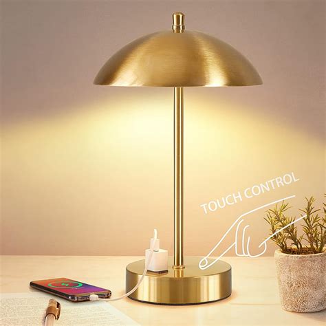 Modern LED Desk Lamp With AC Adapter Way Dimmable Touch Bedside Reading Lamp Minimalist Gold