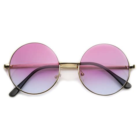 Retro Lennon Inspired Round Multi Color Rainbow Lens Sunglasses 9204