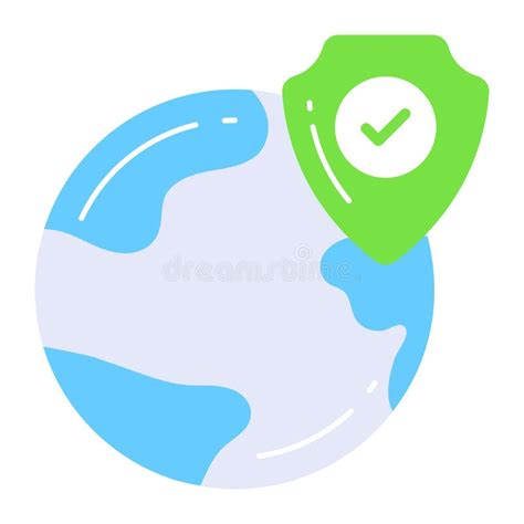 World Globe With Security Shield Vector Design Of Global Security