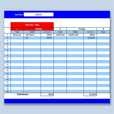 Bill Payment Spreadsheet Excel Templates