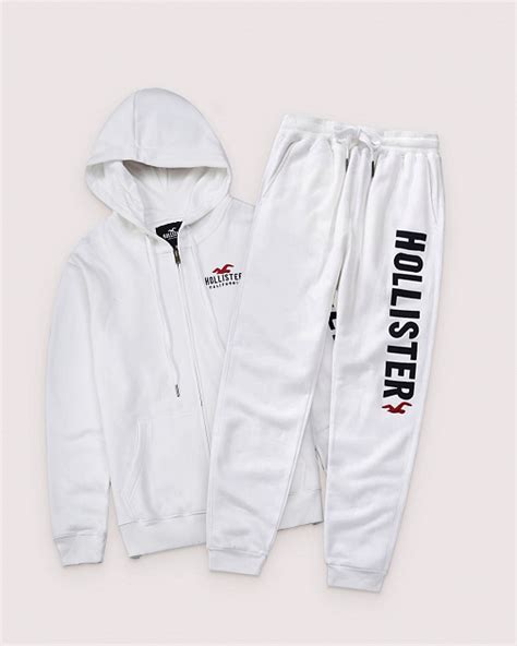 Белые мужские штаны джоггеры DH31 Abercrombie & Fitch