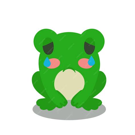 Premium Vector Sad Frog Crying Vector Illustration Isolated On White