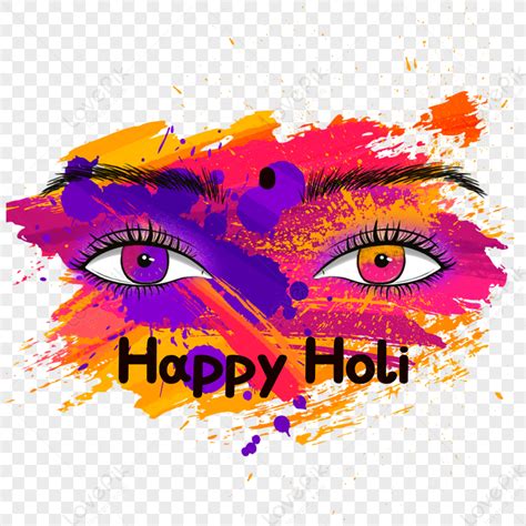 자홍색 안료 홀리 축하 눈 일러스트 물감속눈썹보라색 Png 일러스트 무료 다운로드 Lovepik