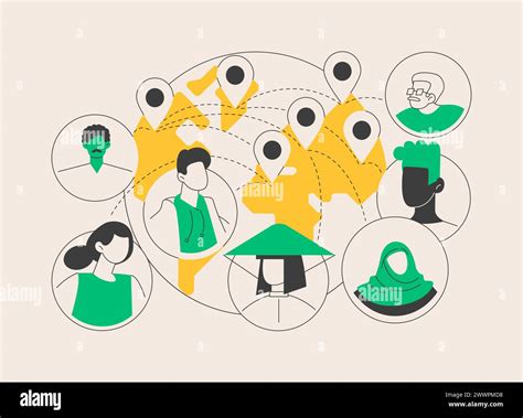International Migration Abstract Concept Vector Illustration Stock
